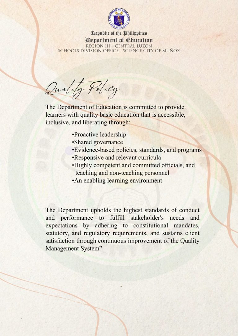 Department of Education – Schools Division Office Science City of Muñoz